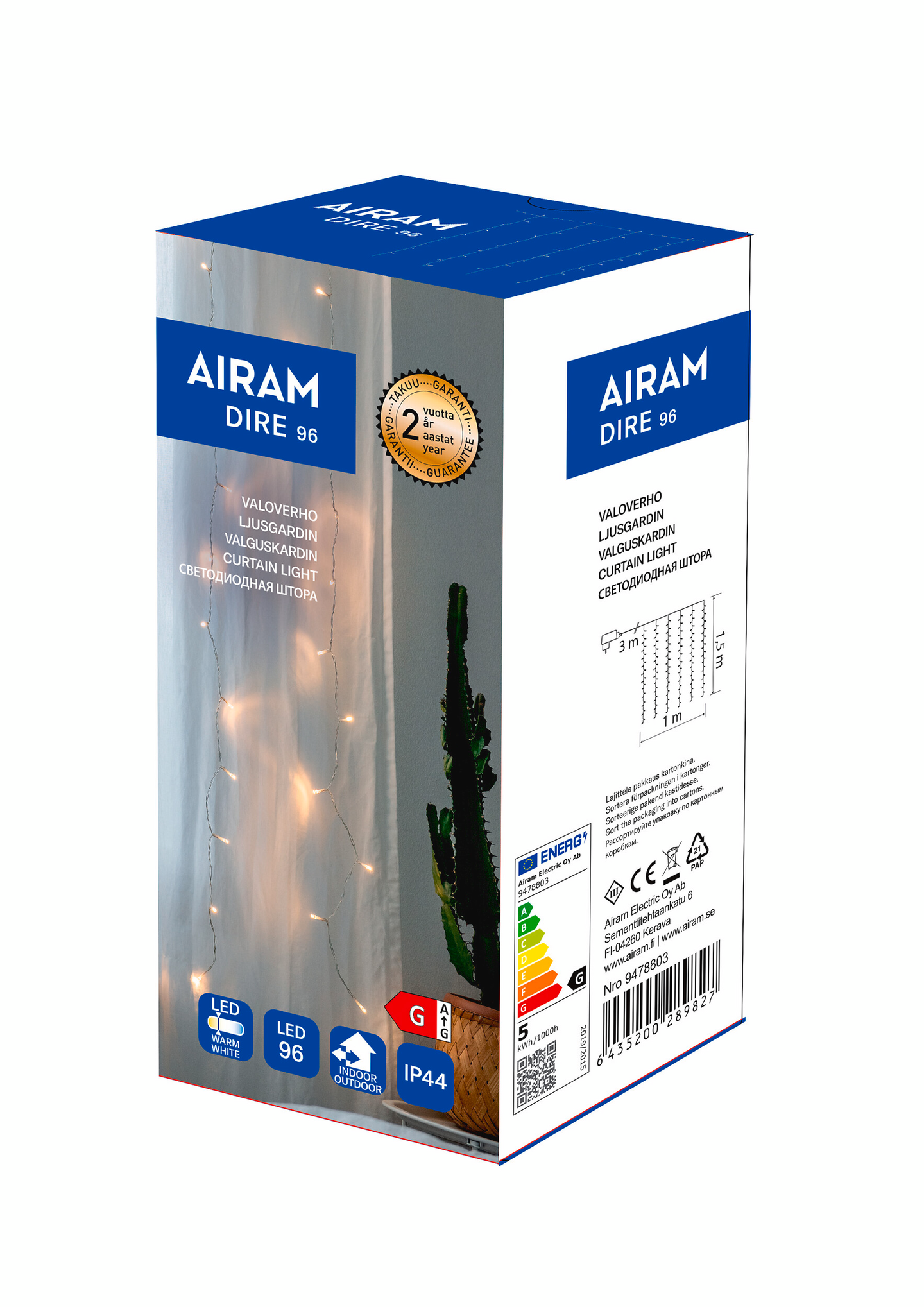 Valoverho Airam Dire 96 lediä 100cm IP44 - K-Rauta