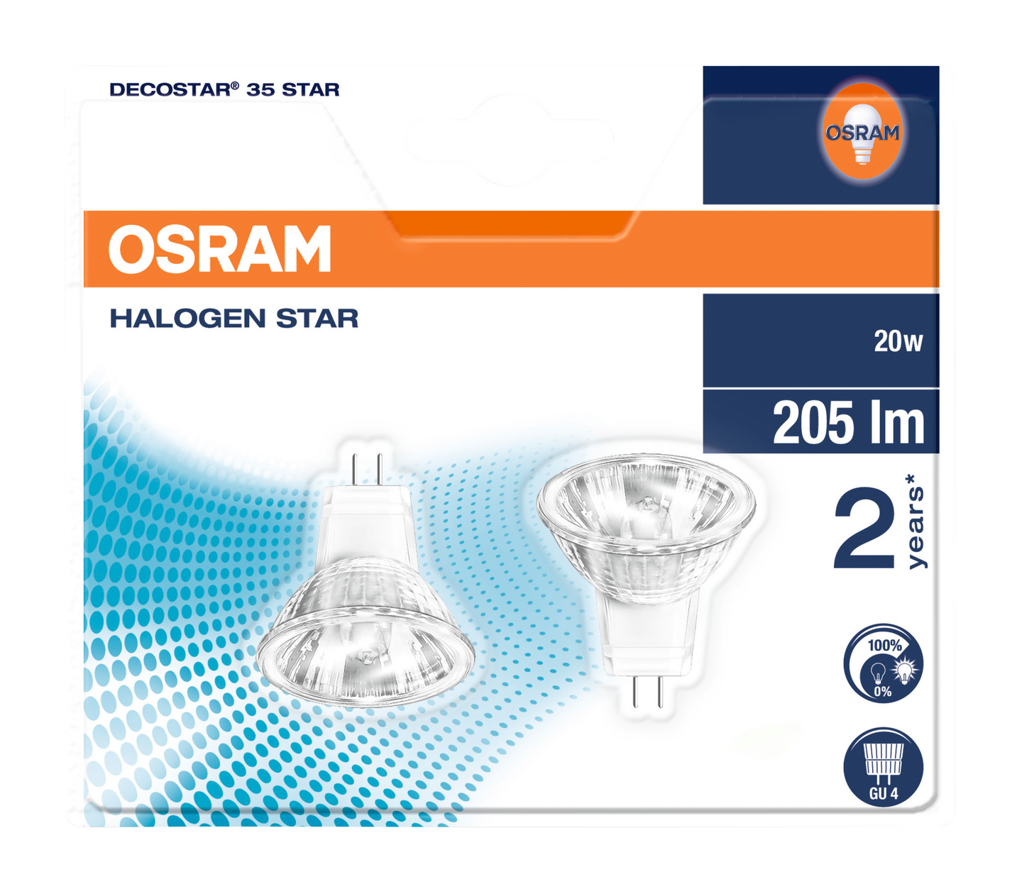 Halogeenilamppu Osram Decostar 44890WFL 20W 12V GU4 - K-Rauta