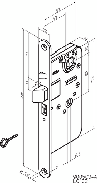Lukkorunko Abloy LC102/4690 vasen Onefit - K-Rauta