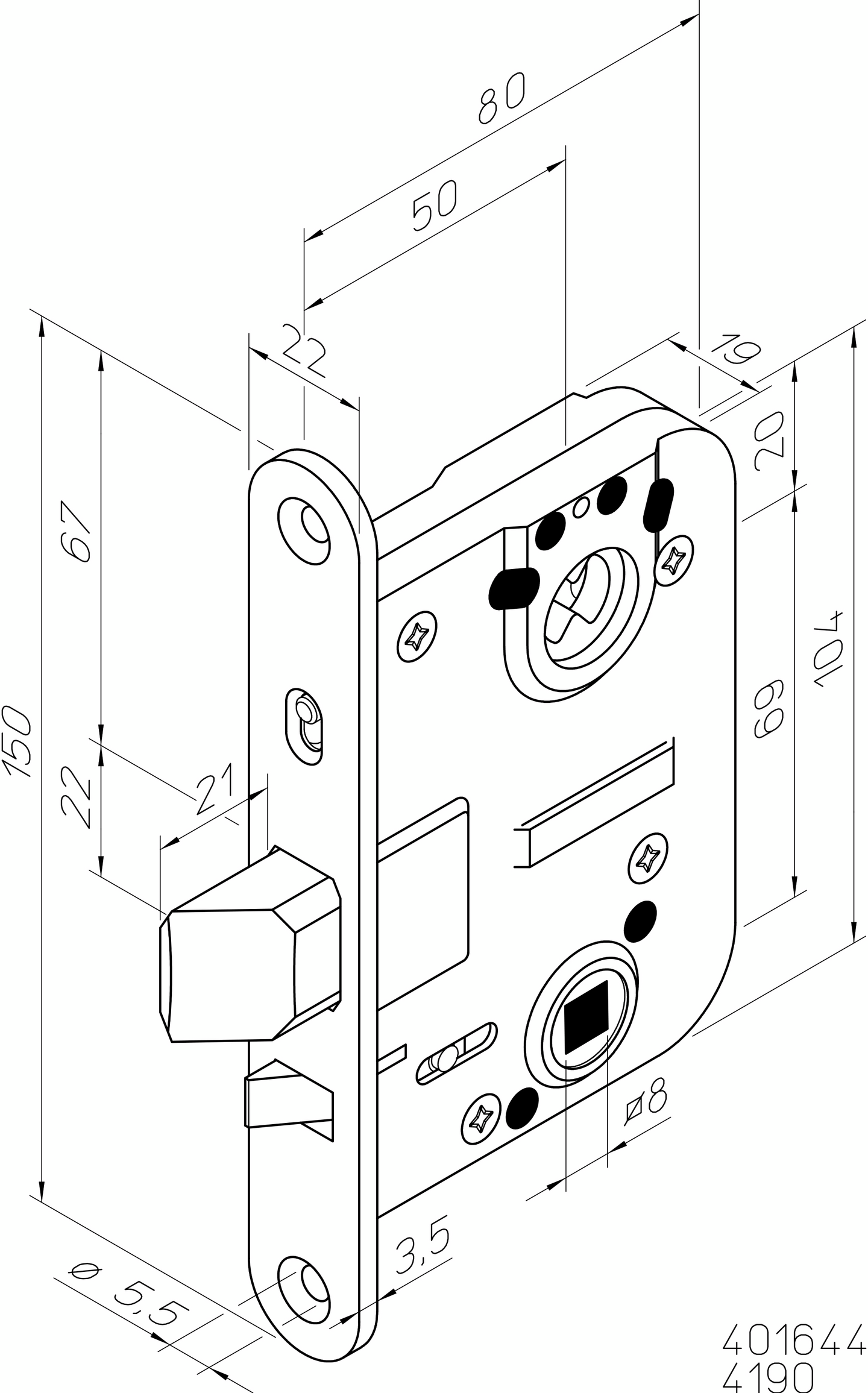 Lukkorunko Abloy 4190/4690 vasen huultamaton - K-Rauta