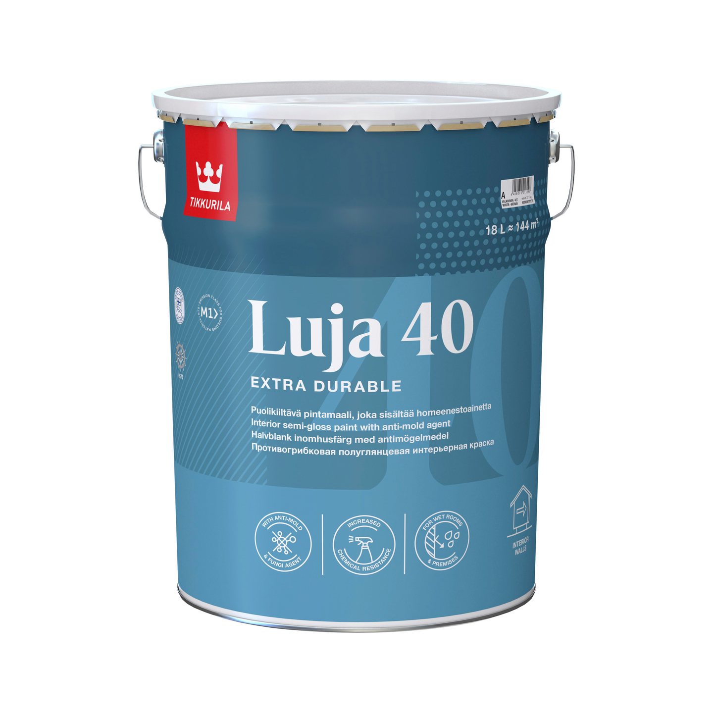 Luja 40 Pintamaali puolikiiltävä 18l A valkoinen sävytettävissä - K-Rauta
