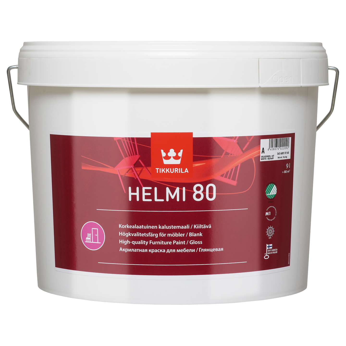 Helmi 80 Kalustemaali 9l A kiiltävä valkoinen sävytettävissä - K-Rauta