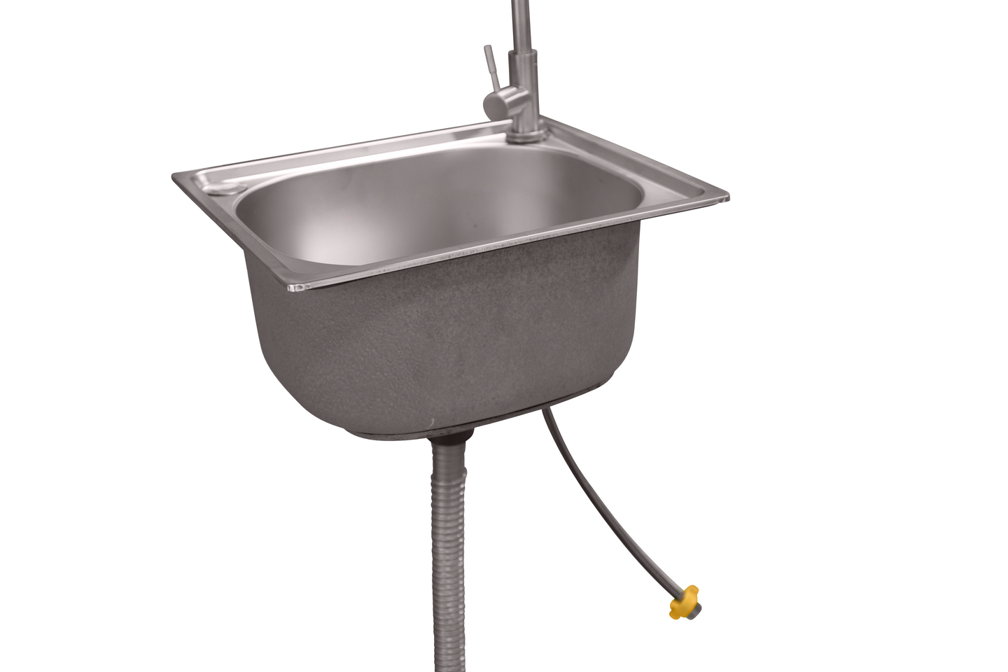 Vask Cello I Grått Stål Med Slang Och Blandare - K-Rauta