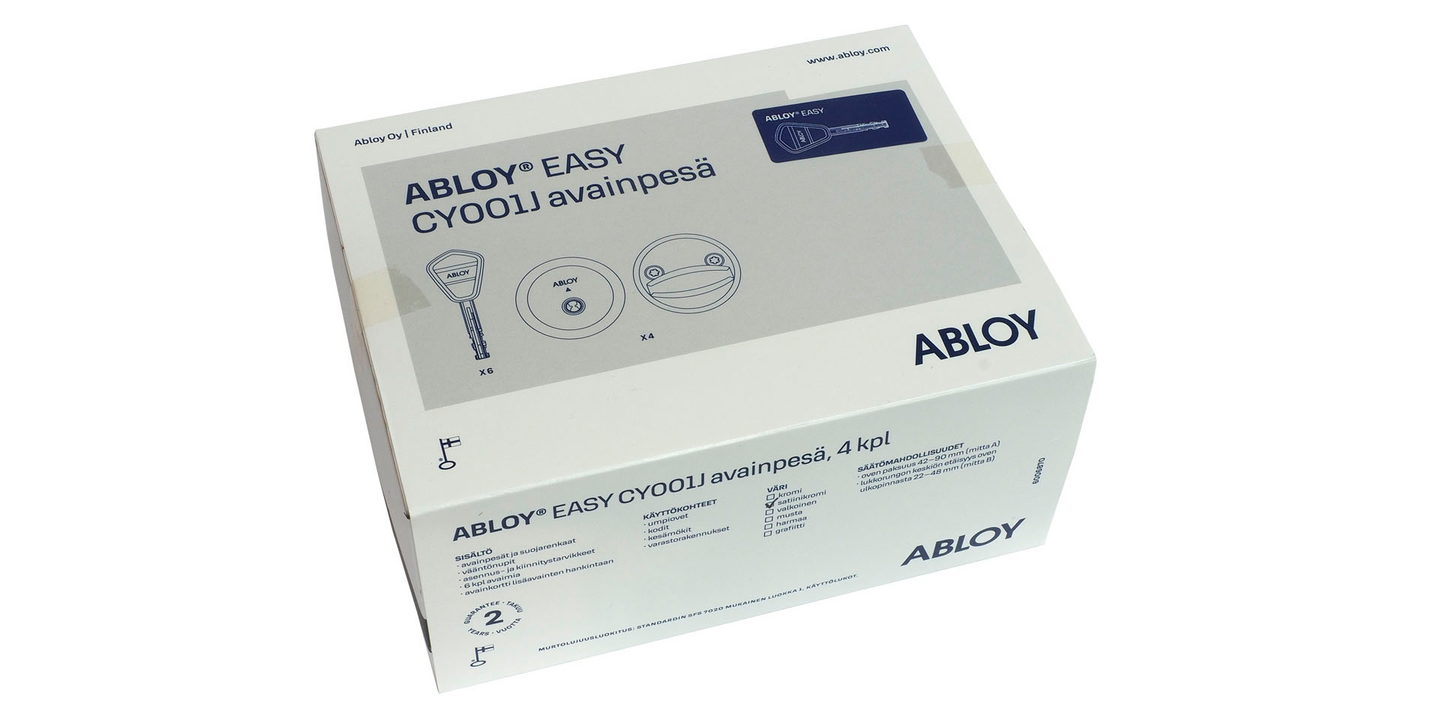 Avainpesä Abloy Easy PG054 satiinikromattu 4kpl - K-Rauta