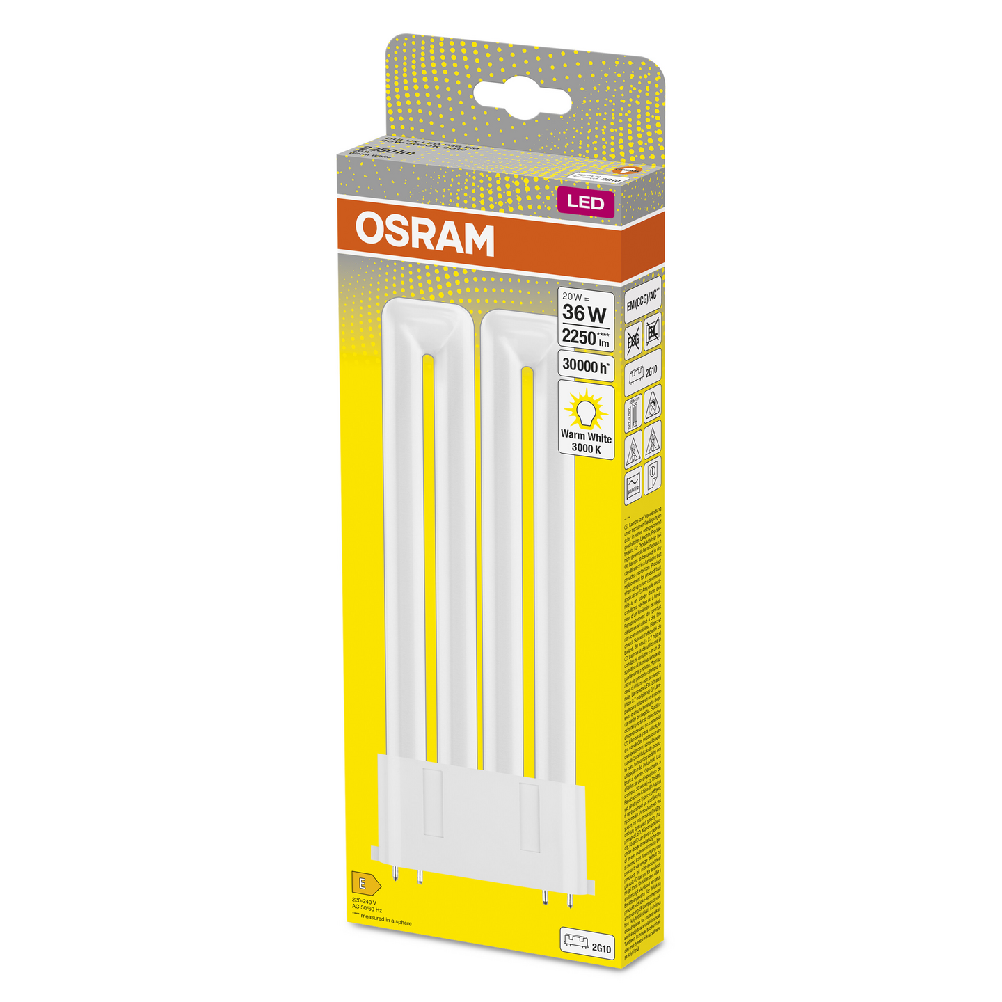 Pistokantalamppu OSRAM Dulux led F36 EM 20W 3000K 2250lm 2G10 - K-Rauta