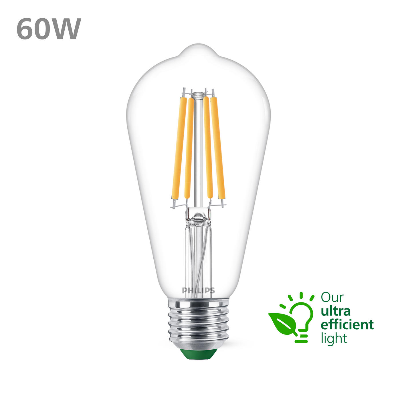 Led-lamppu Philips Ultra Efficient 60W E27 2700K 840lm läpinäkyvä lasi ...