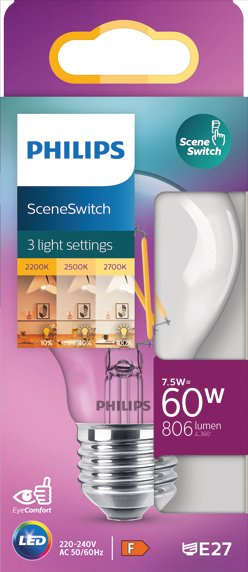 Led-lamppu Philips SceneSwitch 60W A60 E27 lämmin valkoinen - K-Rauta