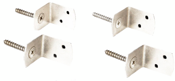 FESTEBESLAG FOR LEVEGG 4 STK HVIT - Byggmakker