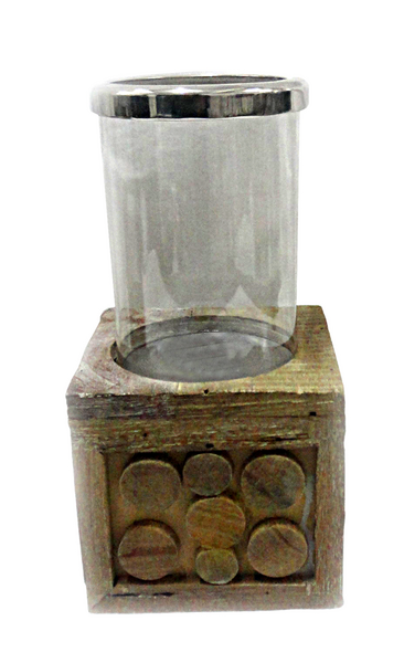 LYKT PÅ TRE KUBBE 12X12X28CM - Byggmakker