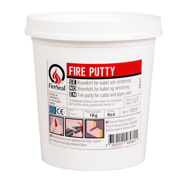 BRANNKITT FIRE PUTTY FS RØD 1KG - Byggmakker