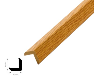 VINKELLIST PVC 20X20 2,5M EIK - Byggmakker