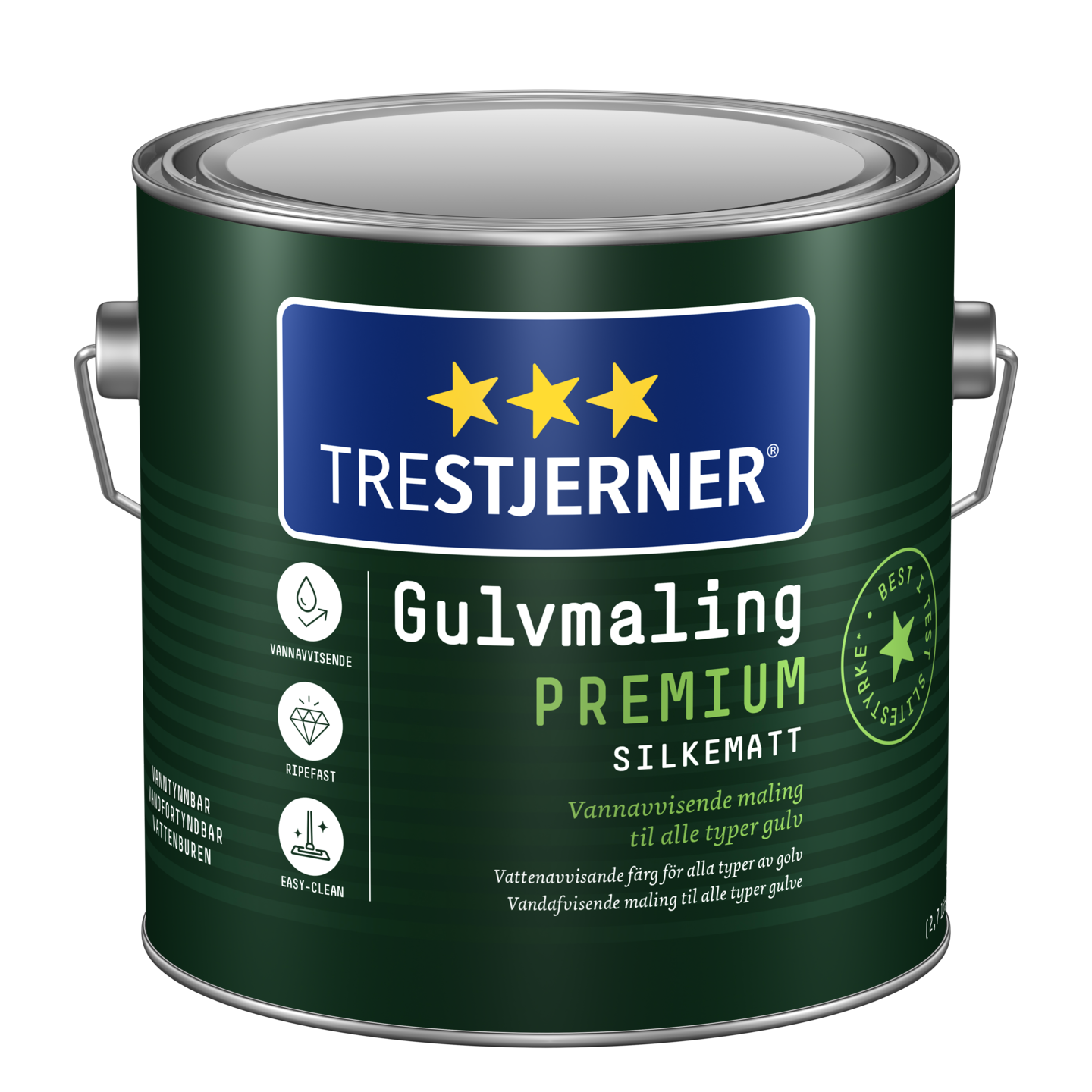 Gulvmaling Trestjerner Premium Silkematt 2,7L - Scanox - Byggmakker