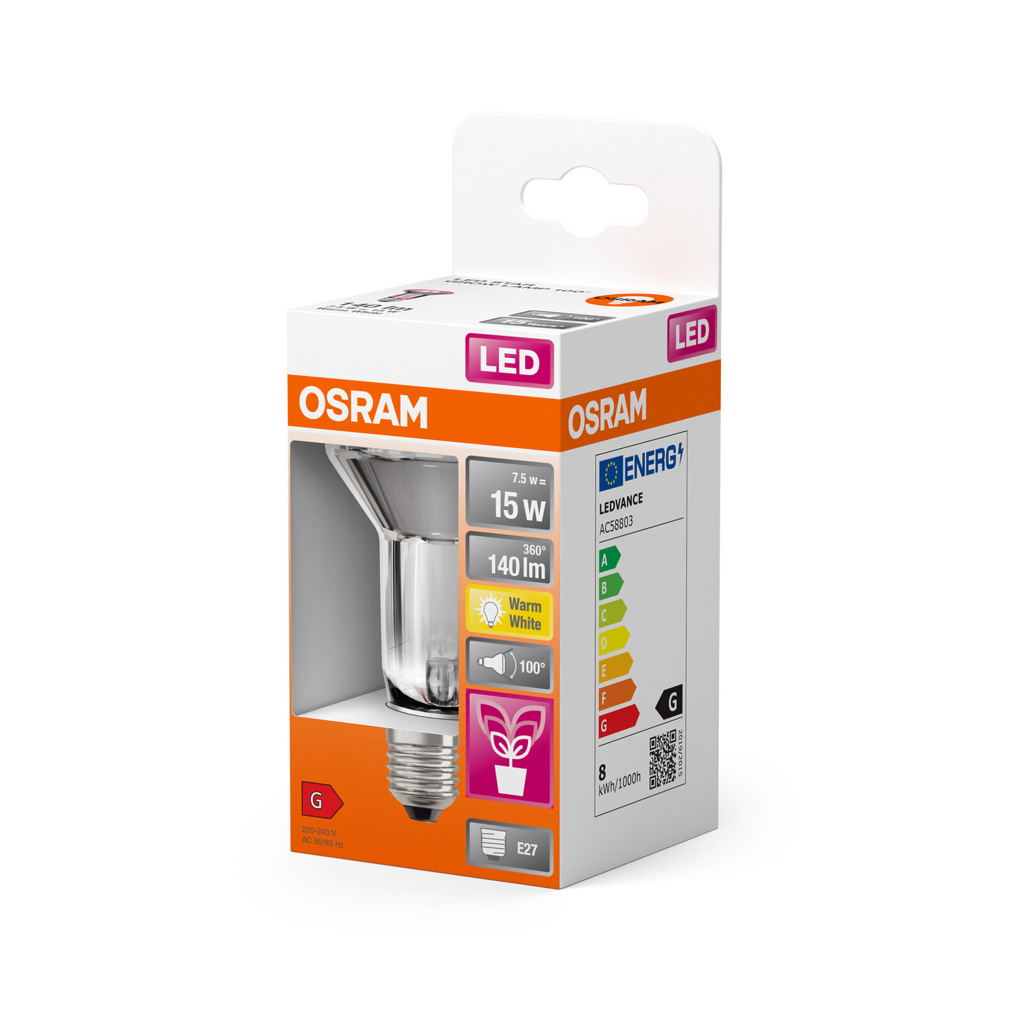 Led-kasvilamppu OSRAM Star R63 Grow Light E27 140lm 100D - K-Rauta