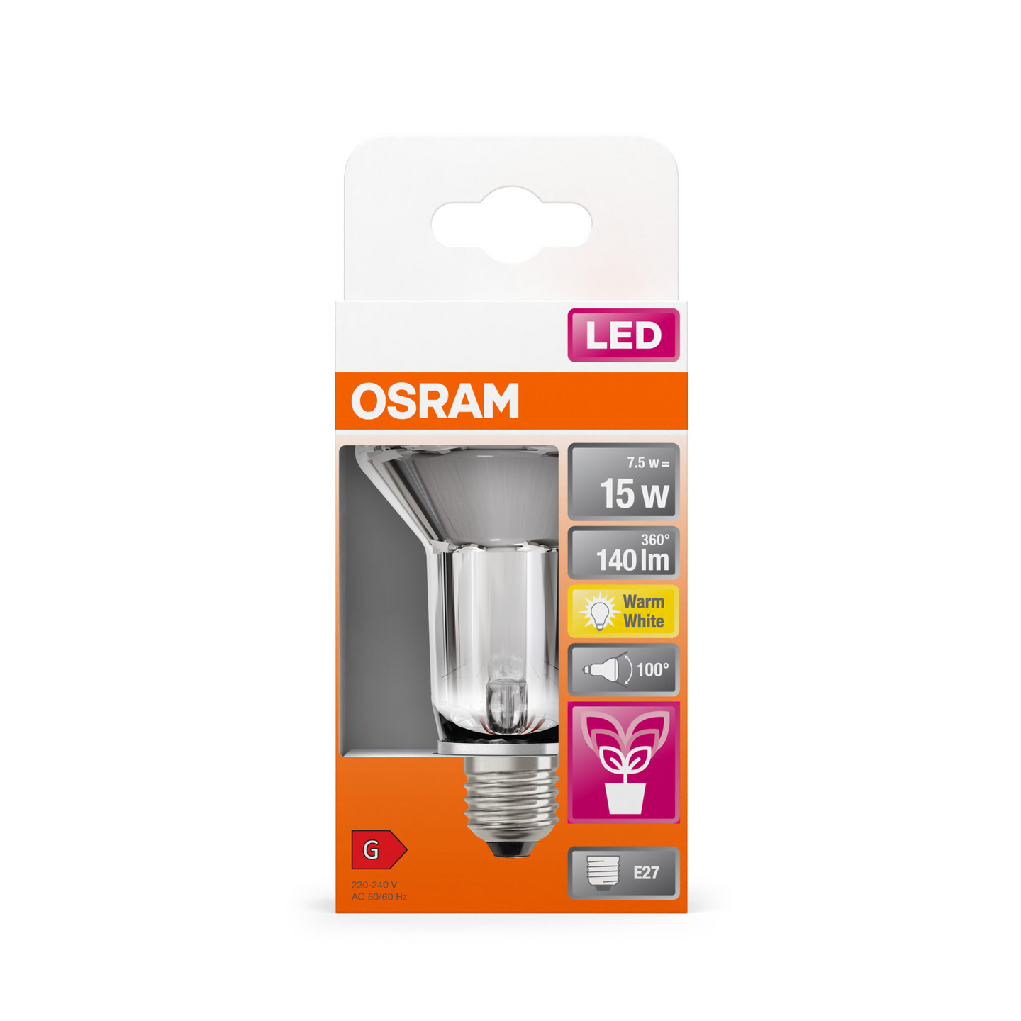 Led-kasvilamppu OSRAM Star R63 Grow Light E27 140lm 100D - K-Rauta