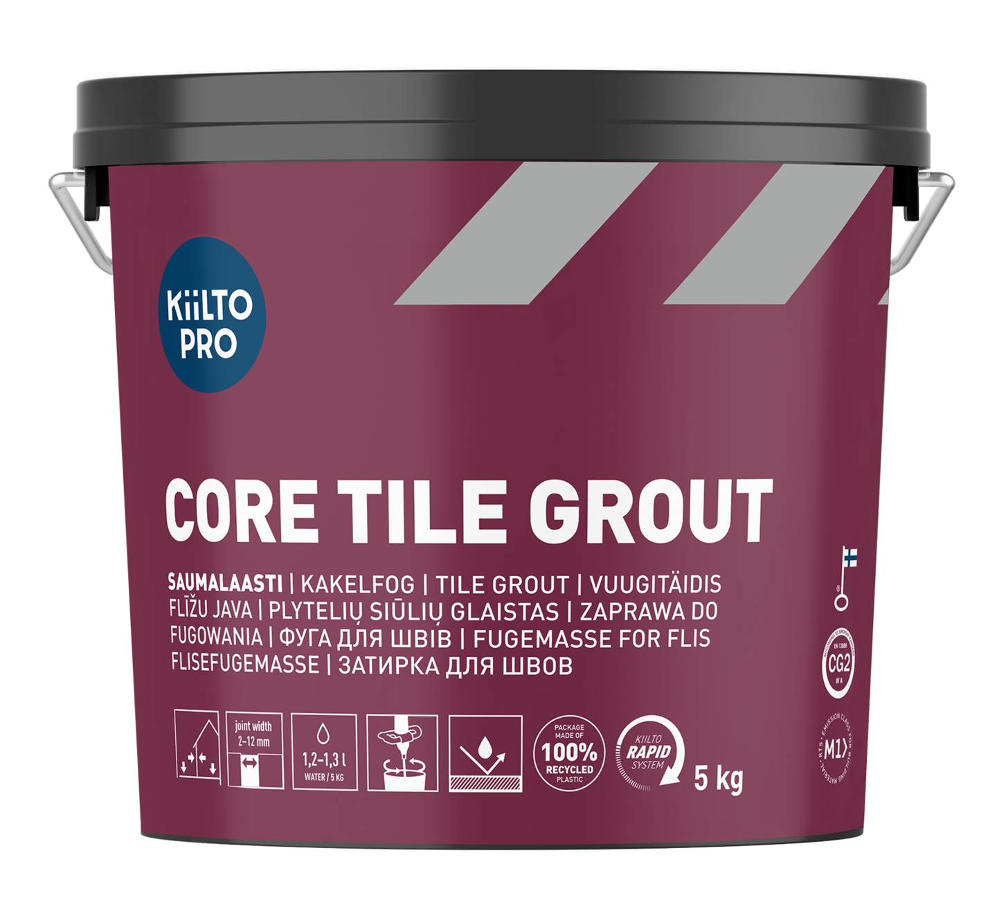 Saumalaasti Kiilto Pro Core Tile grout 440 5kg concrete - K-Rauta