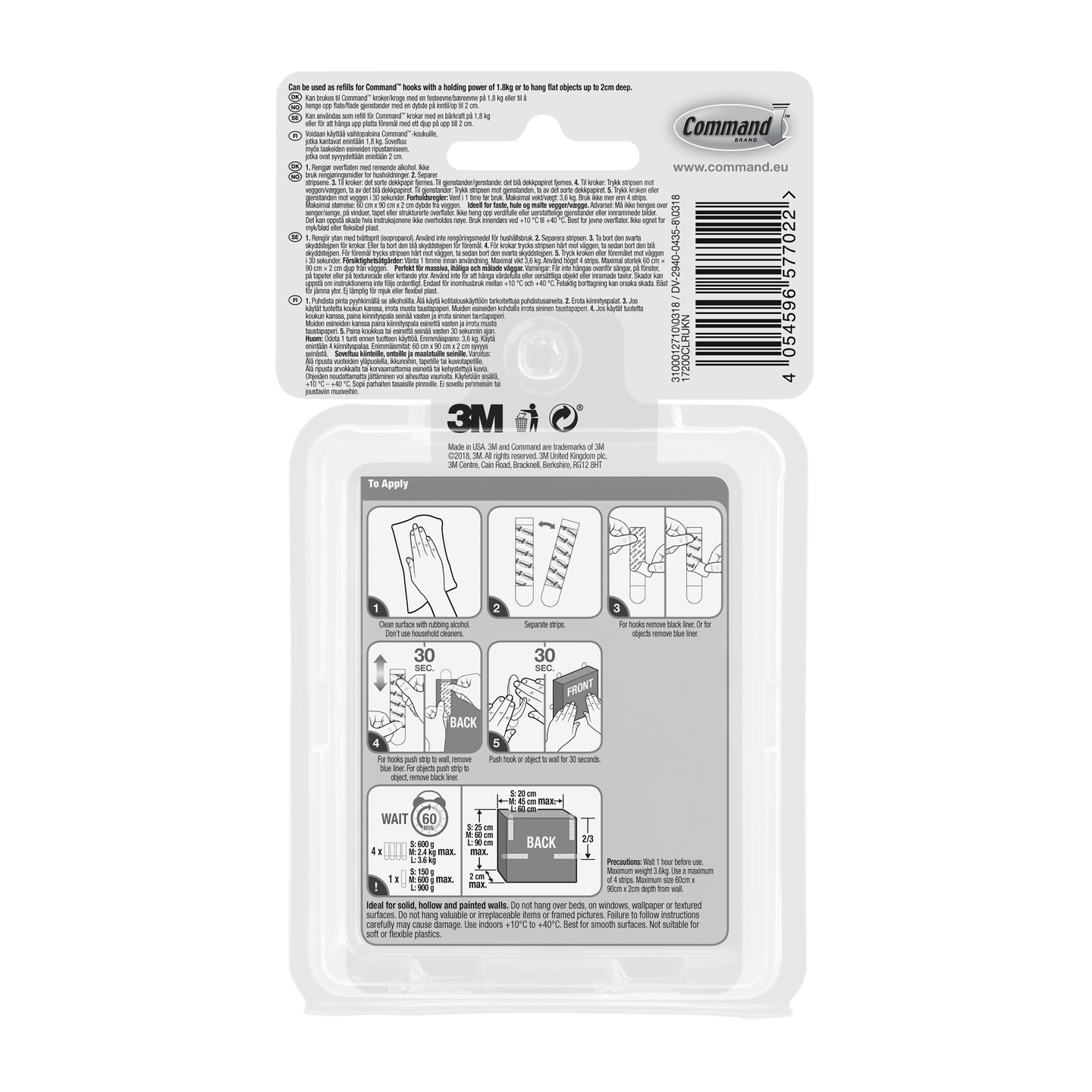 Kiinnityspalalajitelma Command 17200CLR kirkas - K-Rauta