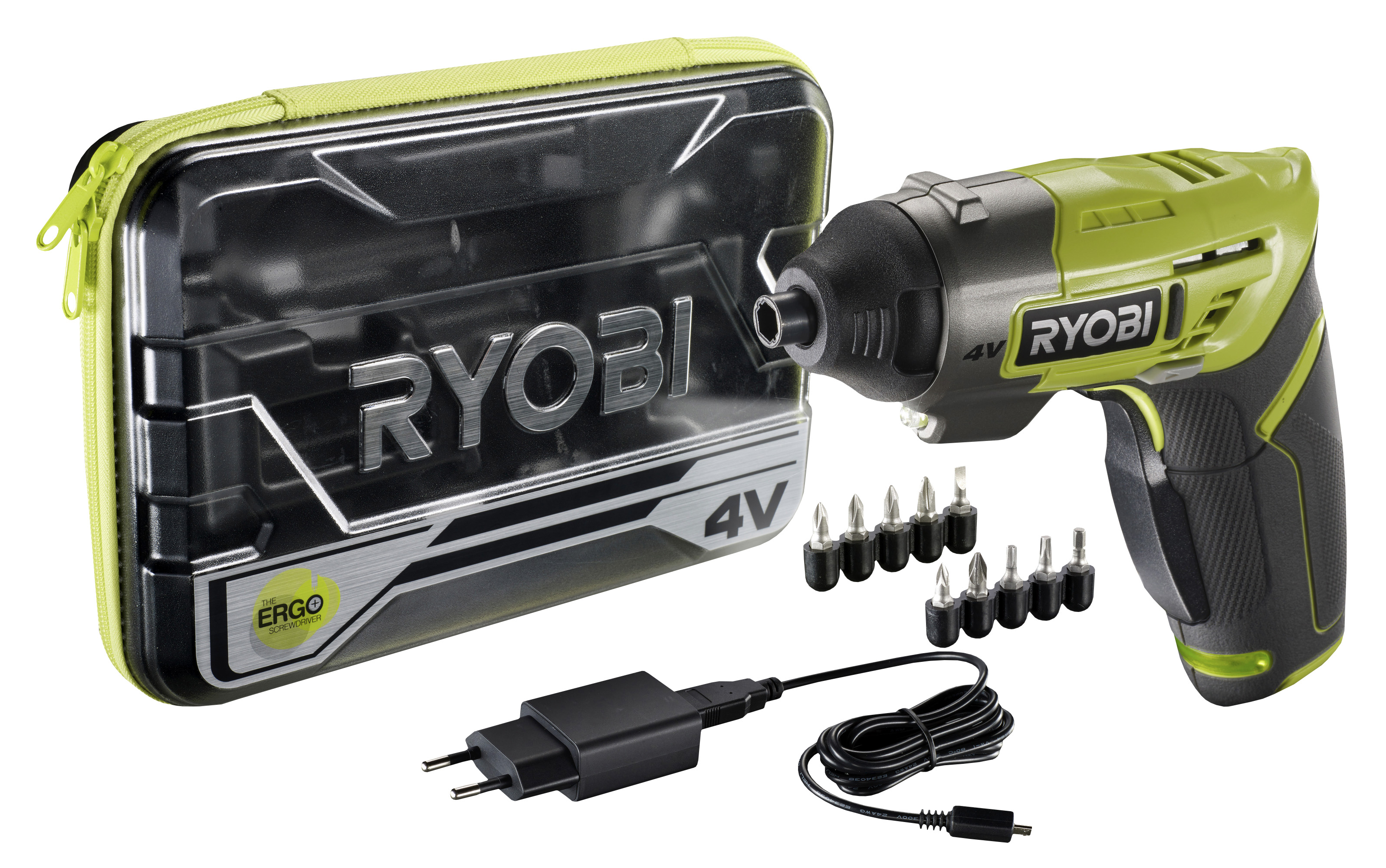 Ruuvinväännin Ryobi Ergo 4V USB-ladattava + säilytyskotelo - K-Rauta