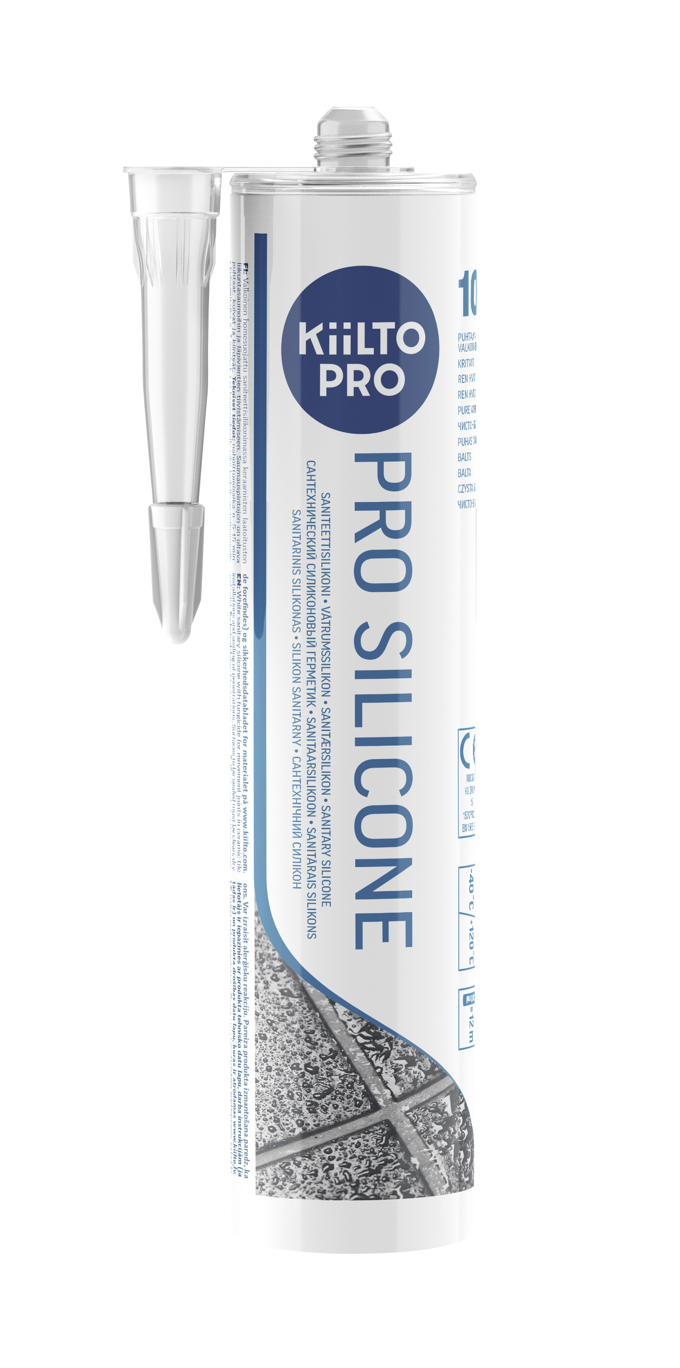 Saniteettisilikoni Kiilto Pro Silicone 000 väritön 310ml - K-Rauta