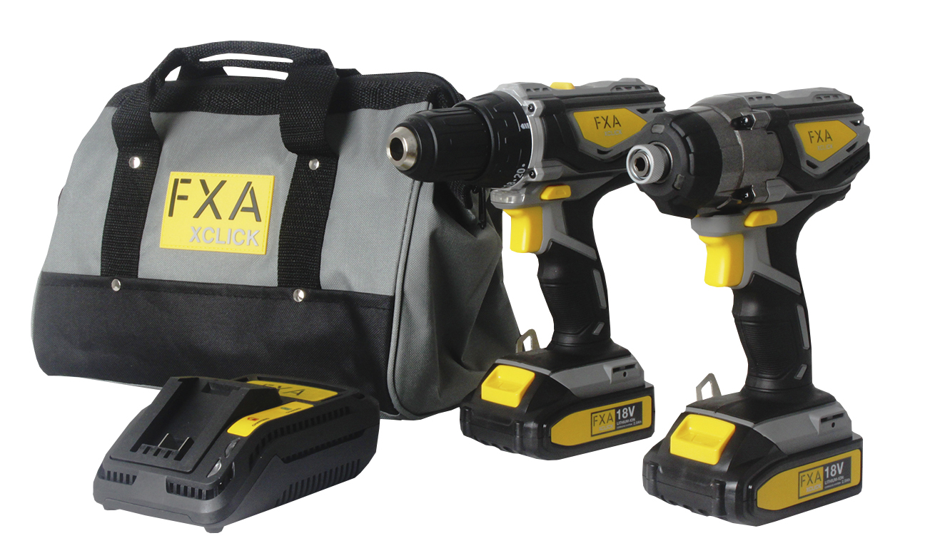 Akkukonesarja FXA 18V-L XCLICK Combo Kit 2x2,0Ah JD63105083-A - K-Rauta