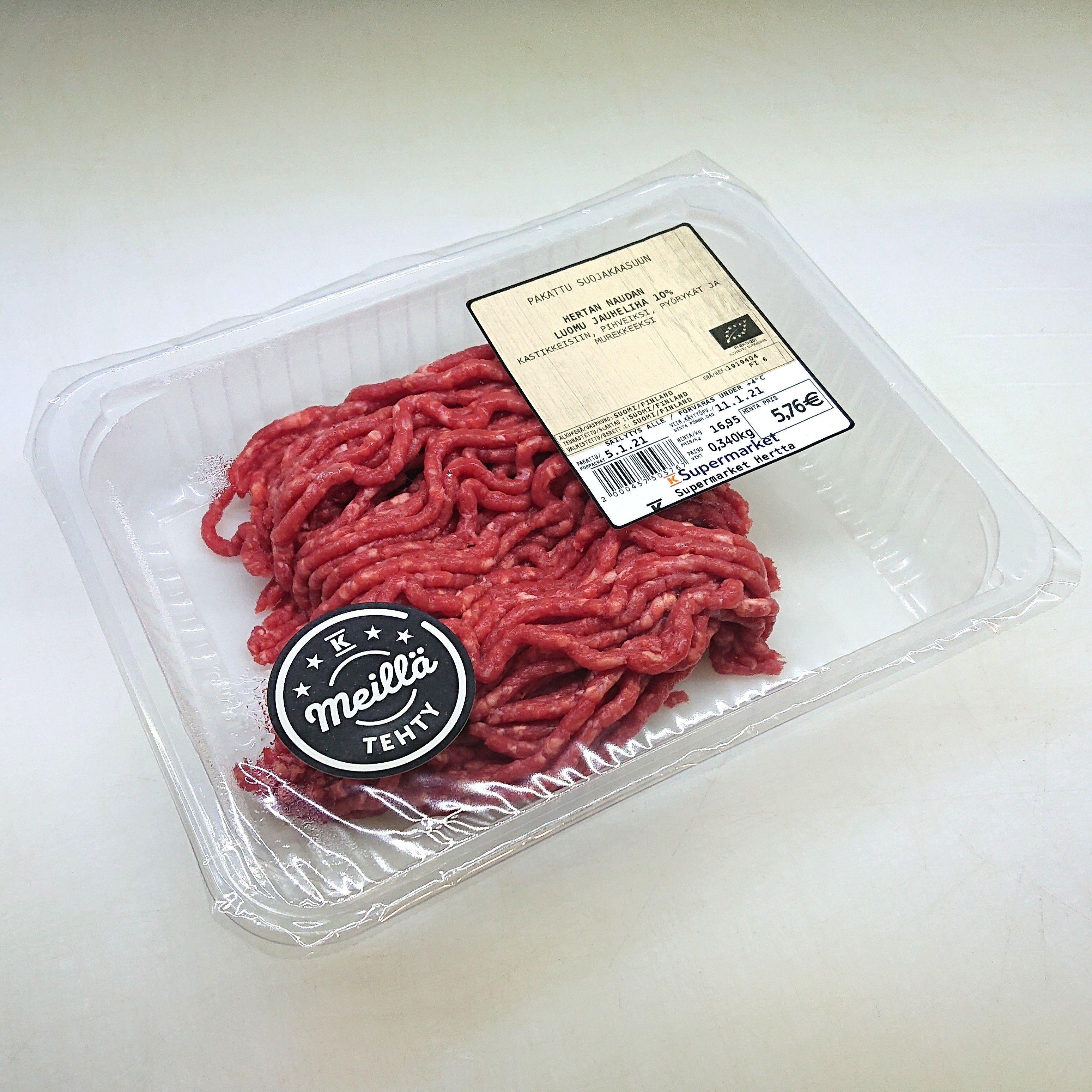 Hertan Luomu naudan jauheliha rasvaa