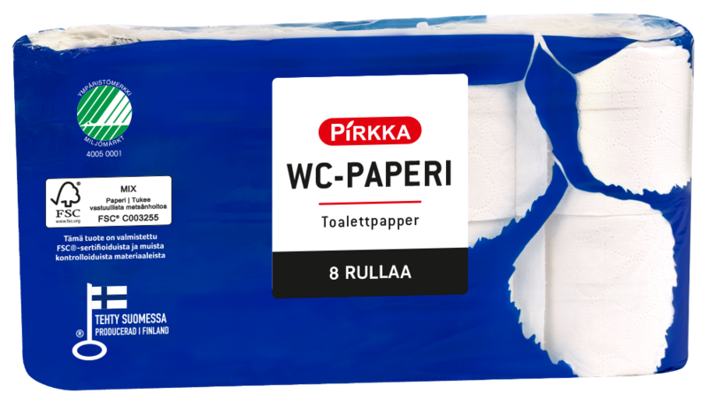 Pirkka wc-paperi 8rl luonnonvalkoinen | K-Ruoka Verkkokauppa