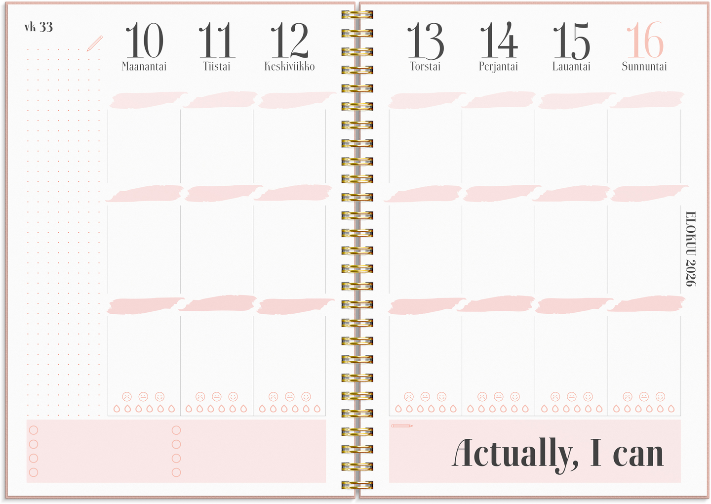 Burde kalenteri 2026 Life Planner Pink | K-Ruoka Verkkokauppa