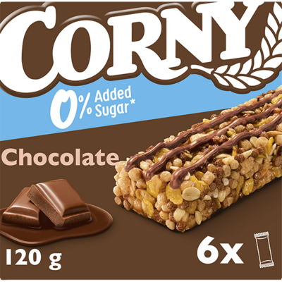 Corny 0% välipalapatukka 6x20g Chocolate | K-Ruoka Verkkokauppa