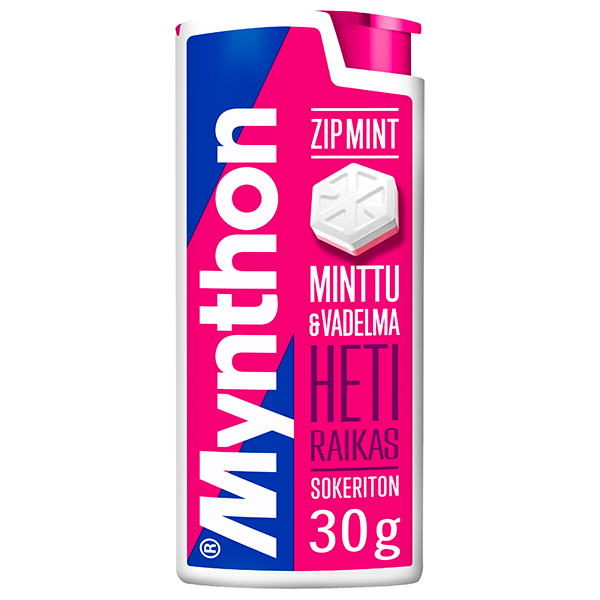 Mynthon Zip Mint Vadelma pastilli 30g | K-Ruoka Verkkokauppa