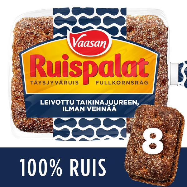 Vaasan Ruispalat 100% Ruis 8kpl/320g | K-Ruoka Verkkokauppa