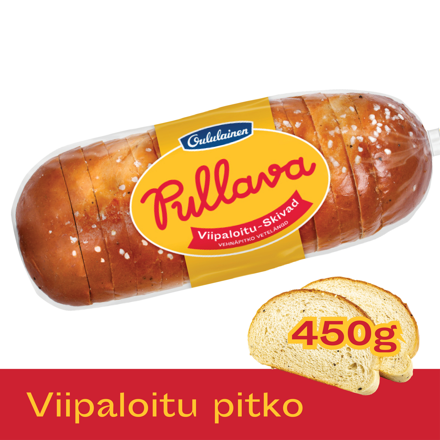Oululainen Pullava Viipaloitu pitko vehnäpitko 450g | K-Ruoka Verkkokauppa