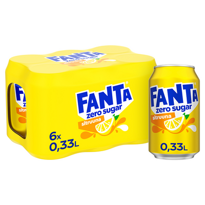 Fanta Sitruuna Zero virvoitusjuoma 0,33l 6-pack | K-Ruoka Verkkokauppa