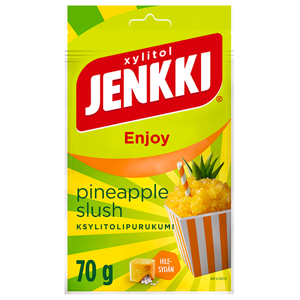Jenkki Enjoy ksylitolipurukumi 70g Pineapple Slush | K-Ruoka Verkkokauppa