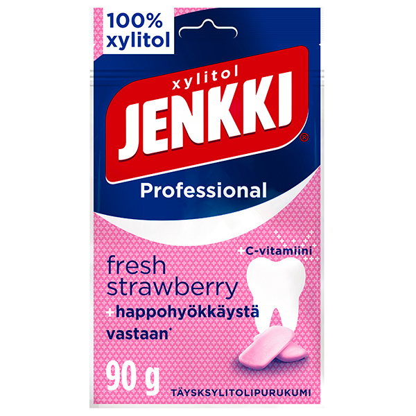 Jenkki Professional Fresh Strawberry +C täysksylitolipurukumi 90g | K ...