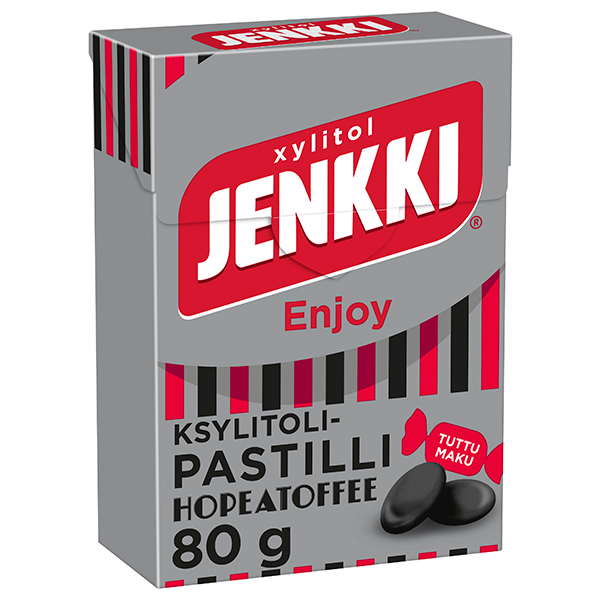 Jenkki Enjoy Hopeatoffee ksylitolipastilli 80g | K-Ruoka Verkkokauppa