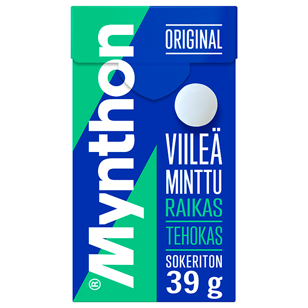 Mynthon Original Viileä Minttu sokeriton kurkkupastilli 39g | K-Ruoka ...