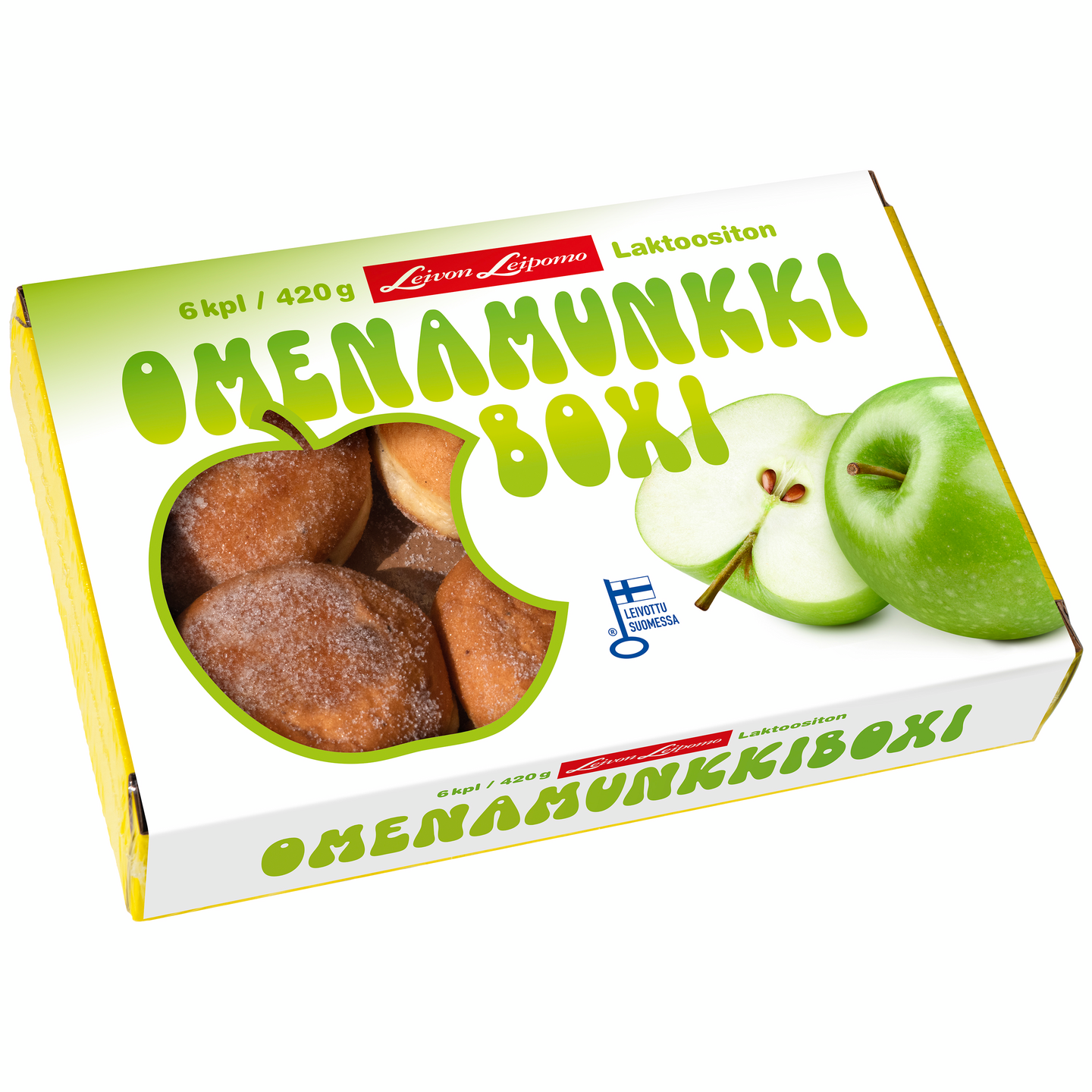 Leivon Leipomo Omenamunkkiboxi 6 kpl/420g sokerimunkki omenatäytteellä ...
