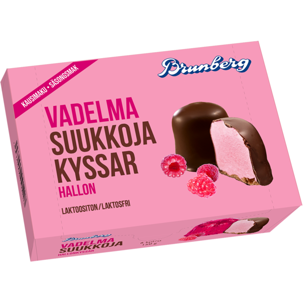 Brunberg Vadelmasuukko kuorrutettuja vaahtomakeisia 150g/6kpl | K-Ruoka ...
