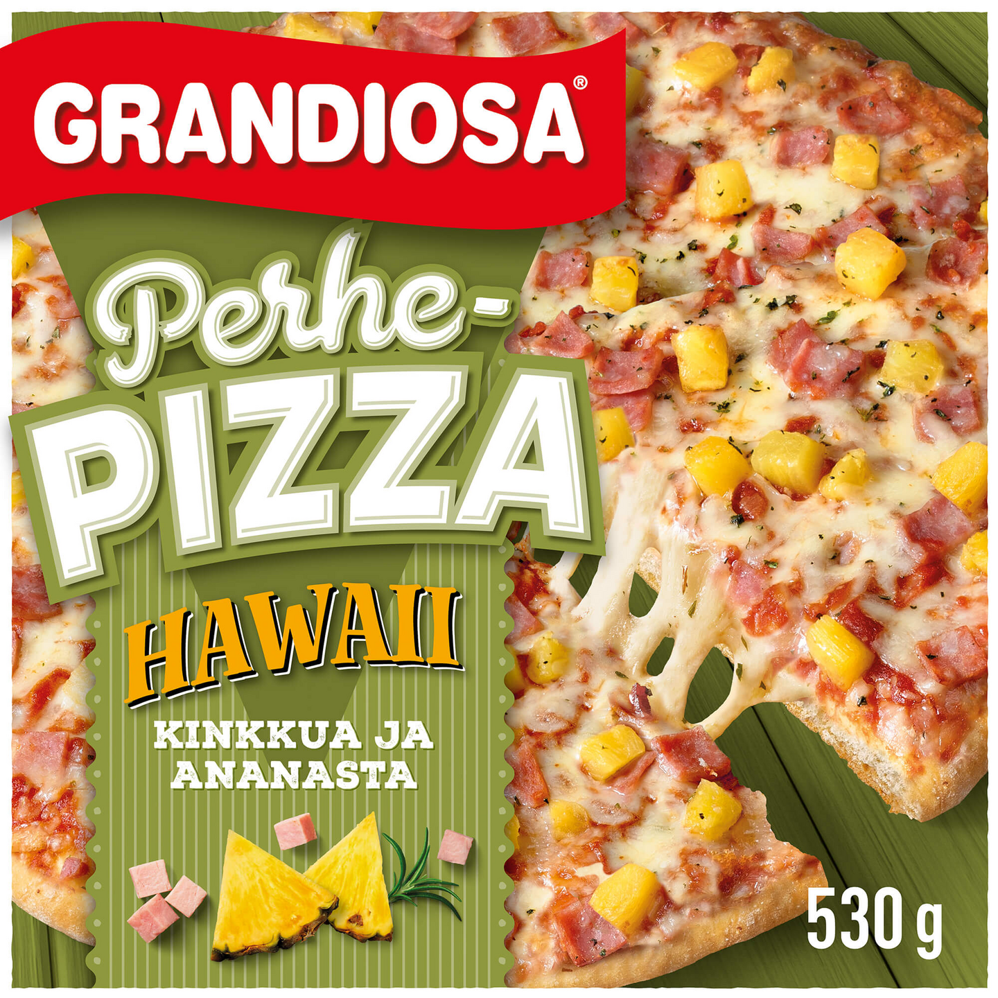 Grandiosa pizza Hawaii 530g perhepizza pakaste | K-Ruoka Verkkokauppa