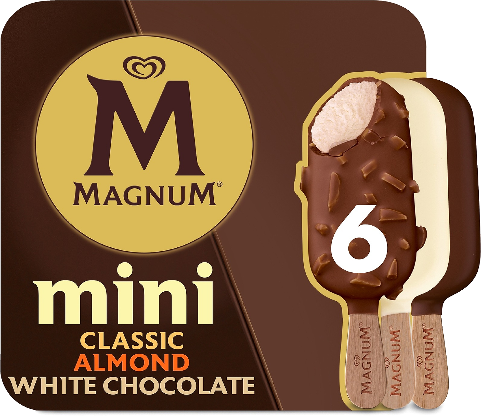 Magnum Mini Classic, Almond, and White Chocolate Jäätelö Monipakkaus ...
