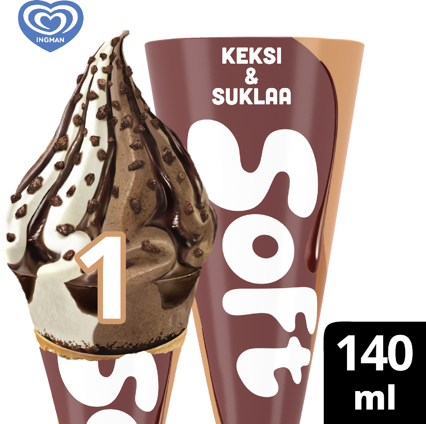 Ingman Soft Keksi ja Suklaa Jäätelö 140ml/81g | K-Ruoka Verkkokauppa
