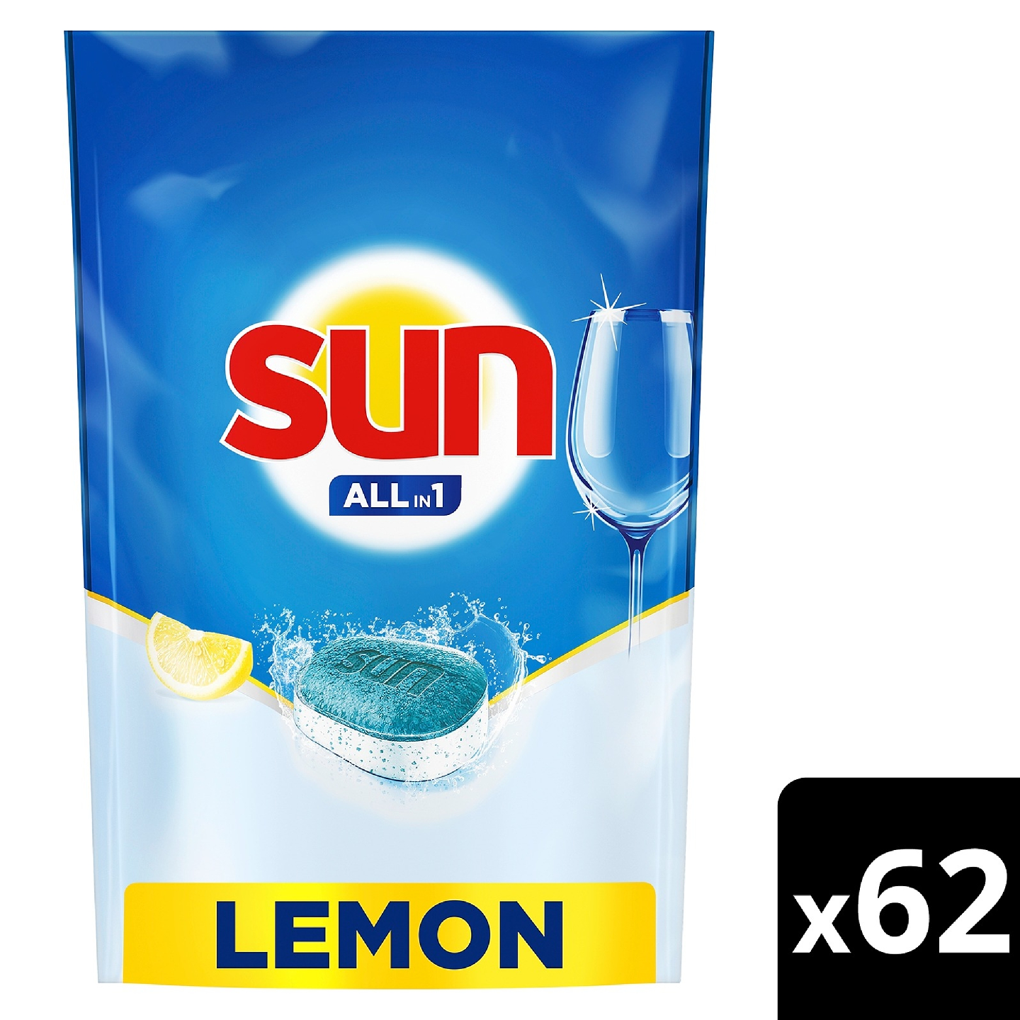 Sun Lemon Konetiskitabletti All-in-1 62 kpl | K-Ruoka Verkkokauppa