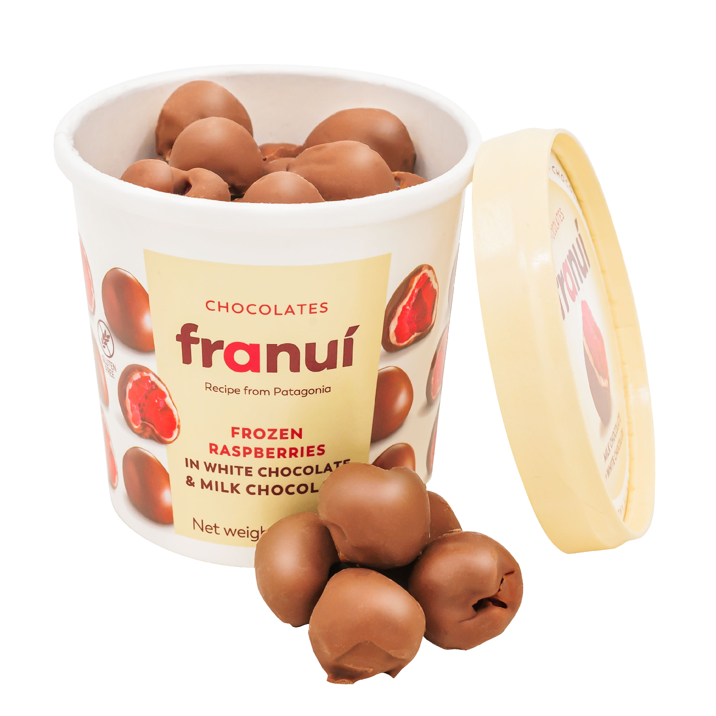 Franui Raspberries white & milk chocolate 150g | K-Ruoka Verkkokauppa