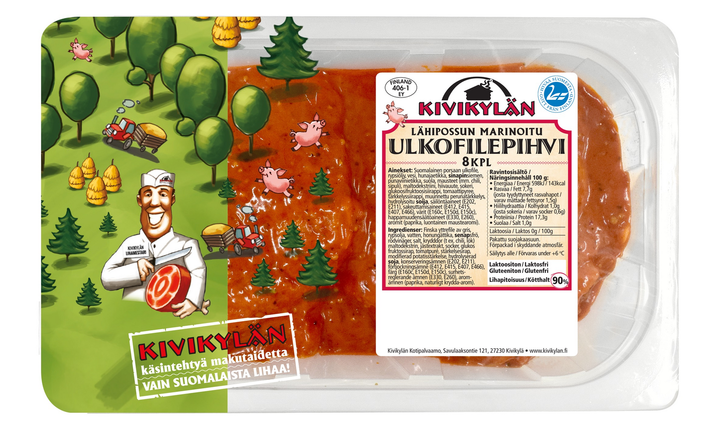 Kivikylä porsaan marinoitu ulkofileepihvi 8 kpl n. 1,4 kg | K-Ruoka ...