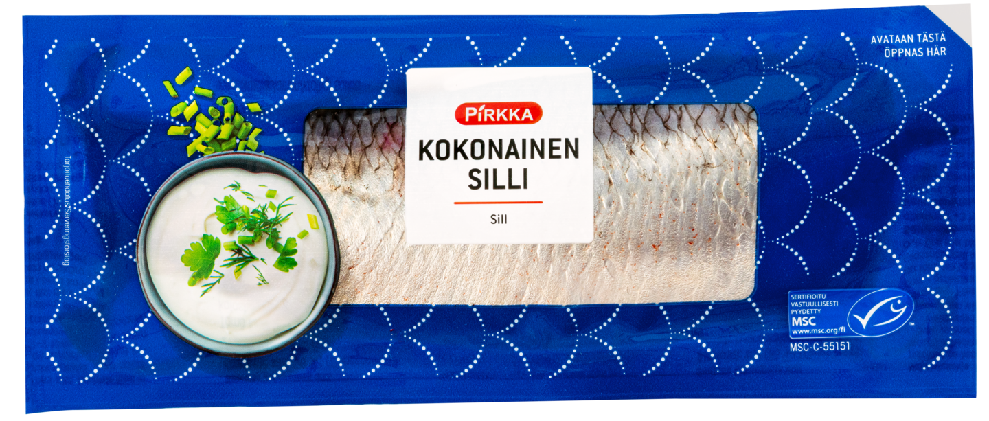 Pirkka kokonainen silli n250g MSC vakuumi | K-Ruoka Verkkokauppa