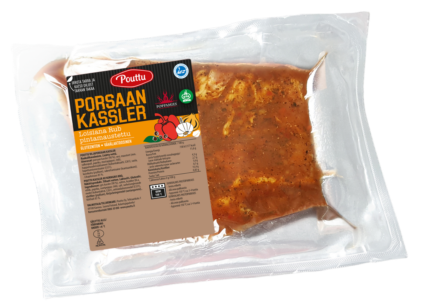Pouttu Poppamies porsaan kassler n1,2kg | K-Ruoka Verkkokauppa