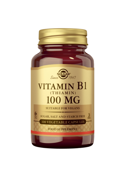 Solgar® B1-vitamiini 100 mg 100 kaps | K-Ruoka Verkkokauppa