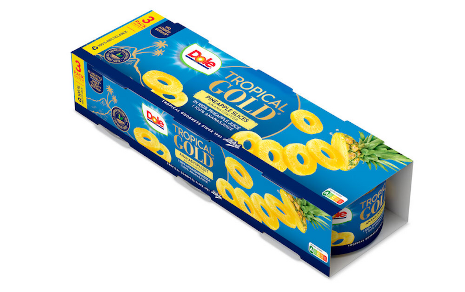 Dole Tropical Gold ananasviipaleita mehussa 3x227g/139g RFA — HoReCa ...