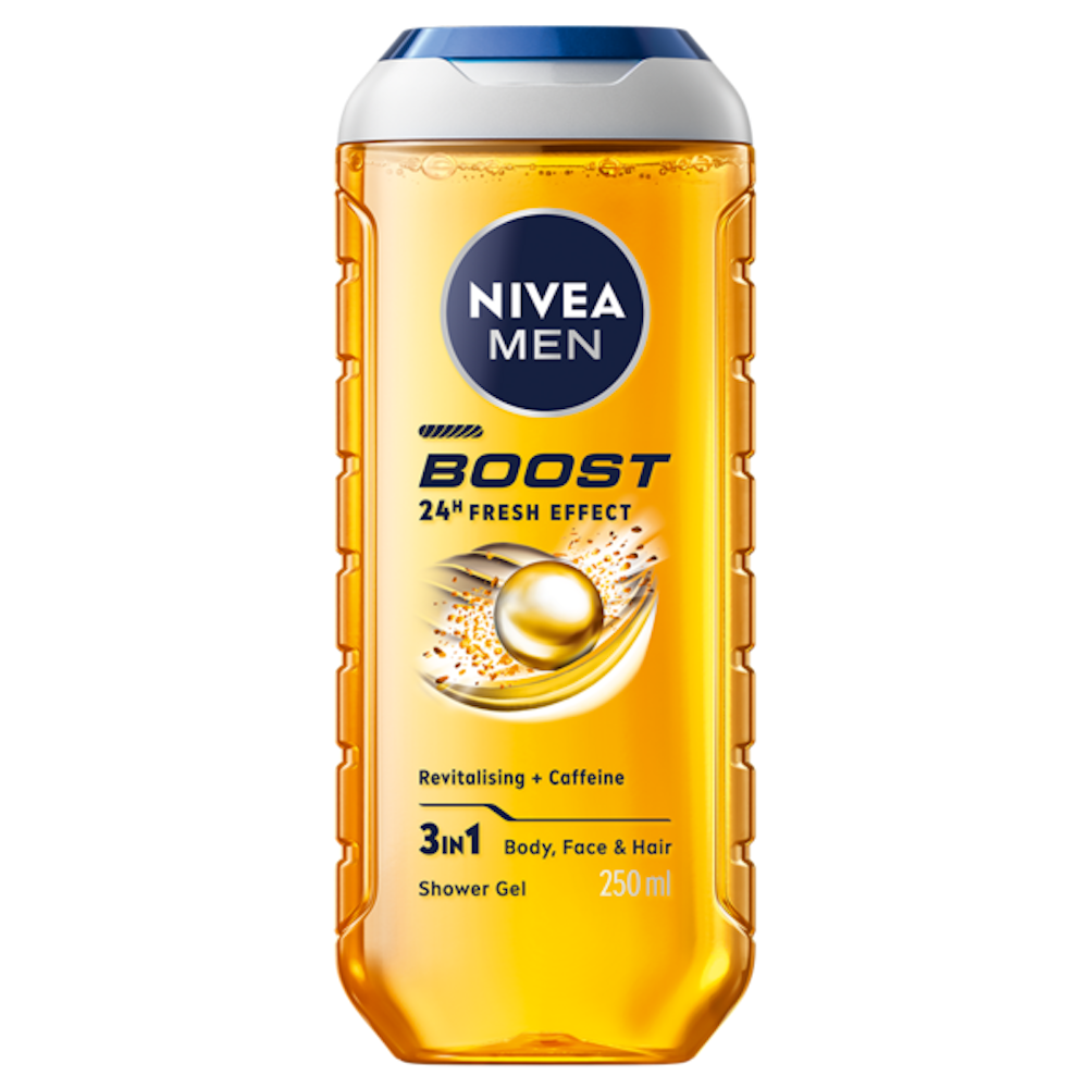 NIVEA MEN 250ml Boost Shower Gel -suihkugeeli — HoReCa-tukku Kespro