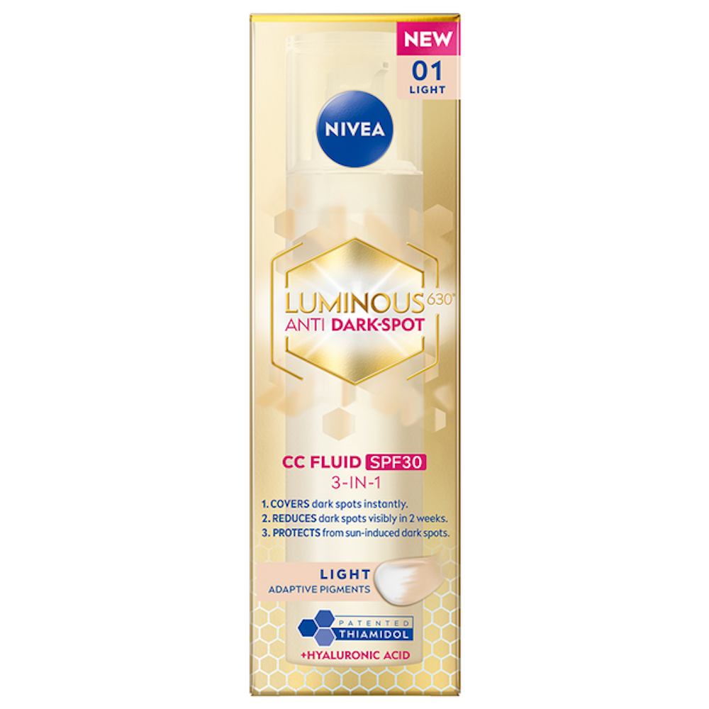 NIVEA 40ml Luminous630 Anti Dark-Spot CC Fluid Light SK30 - sävyttävä ...
