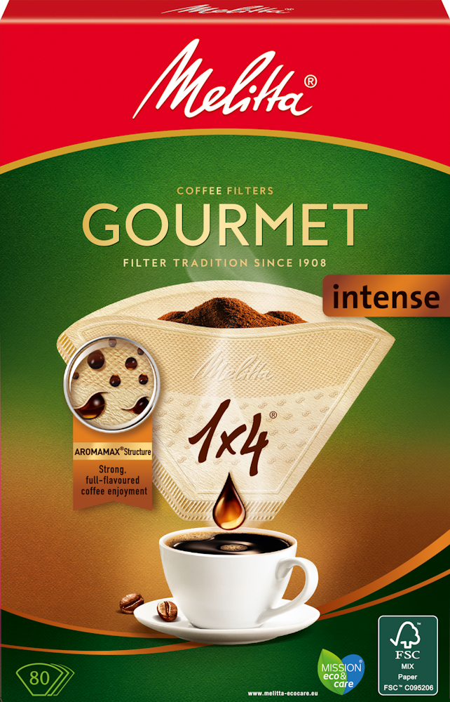 Melitta suodatinpaperi 1x4 Gourmet intense — HoReCa-tukku Kespro